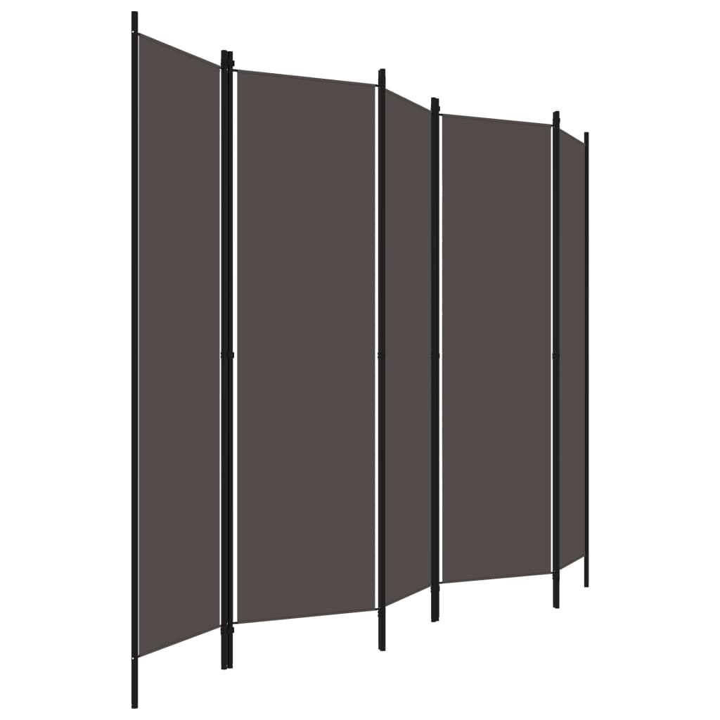 Room screen with 5 panels, anthracite, 250 x 180 cm – Scaniv